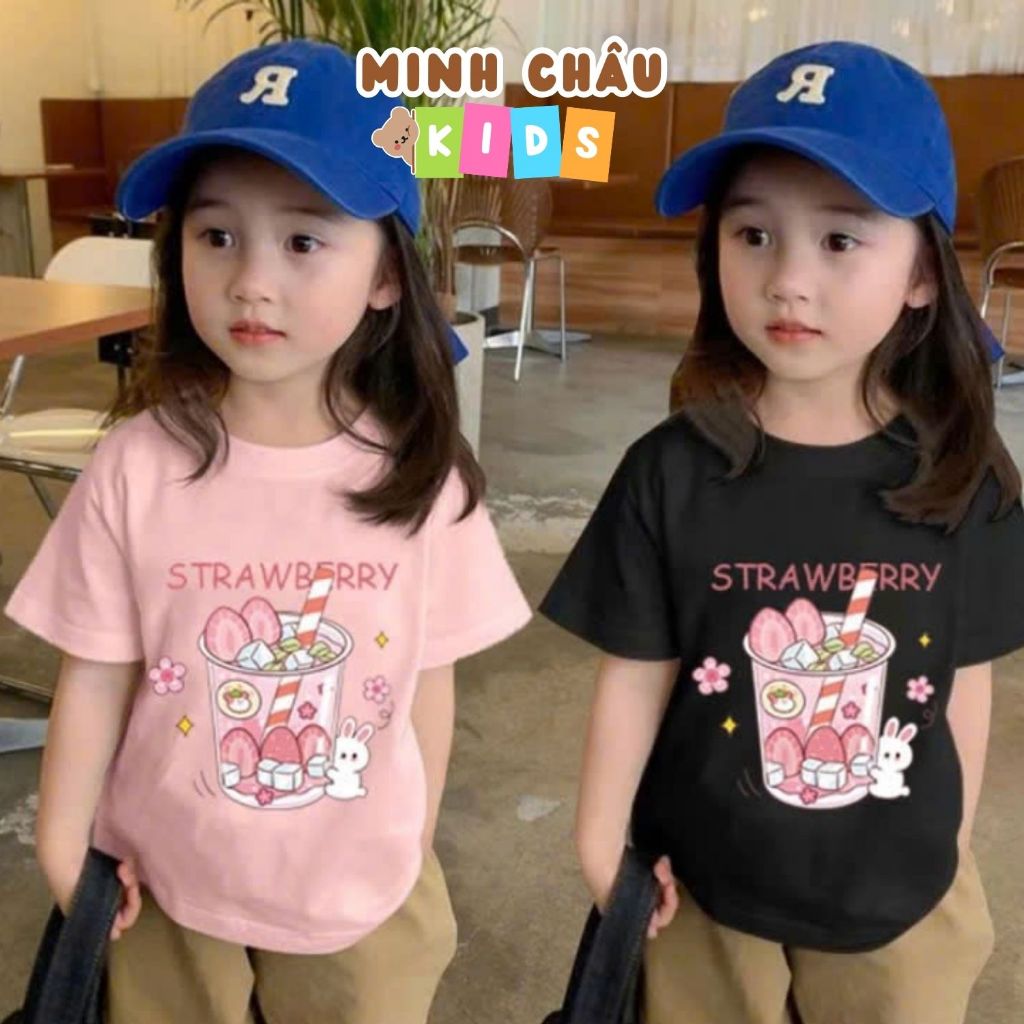 Áo Thun Ngắn Tay Cho Bé Hình Trà Sữa 14-45Kg 3 Màu Trắng Đen Hồng Minh ...