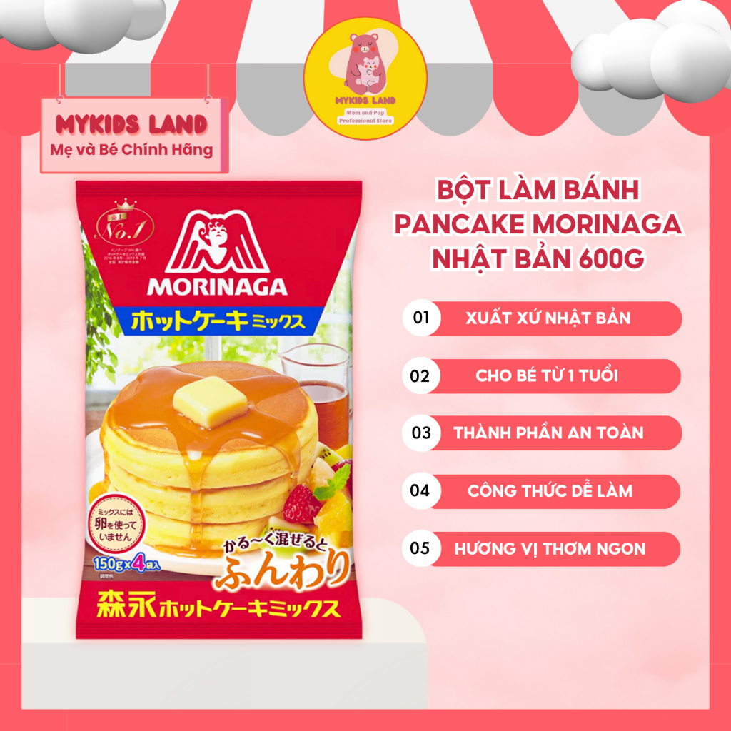 [DATE T12.2026] Bột Làm Bánh Pancake Morinaga Hot Cake Nhật Bản Cho Bé 600g | Shopee Việt Nam