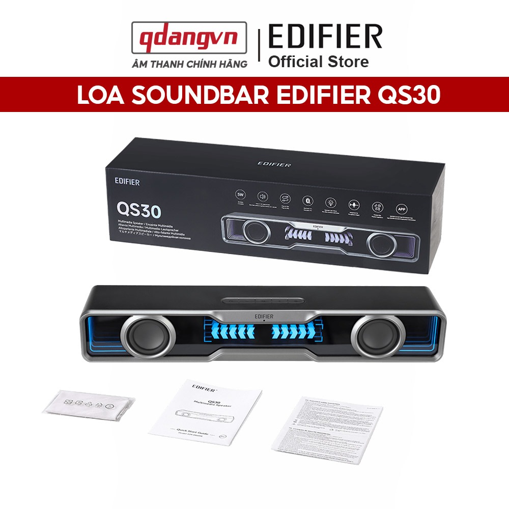 Loa soundbar Edifier QS30 có đèn LED vô cực | Bluetooth 5.2, nguồn 5v | Shopee Việt Nam