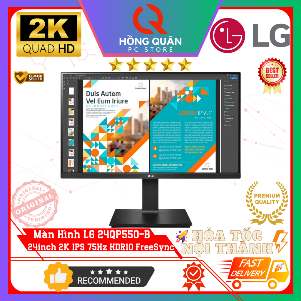 Màn Hình LG 24QP550-B 24inch 2K IPS QHD 75Hz HDR10 5ms FreeSync Chân ...