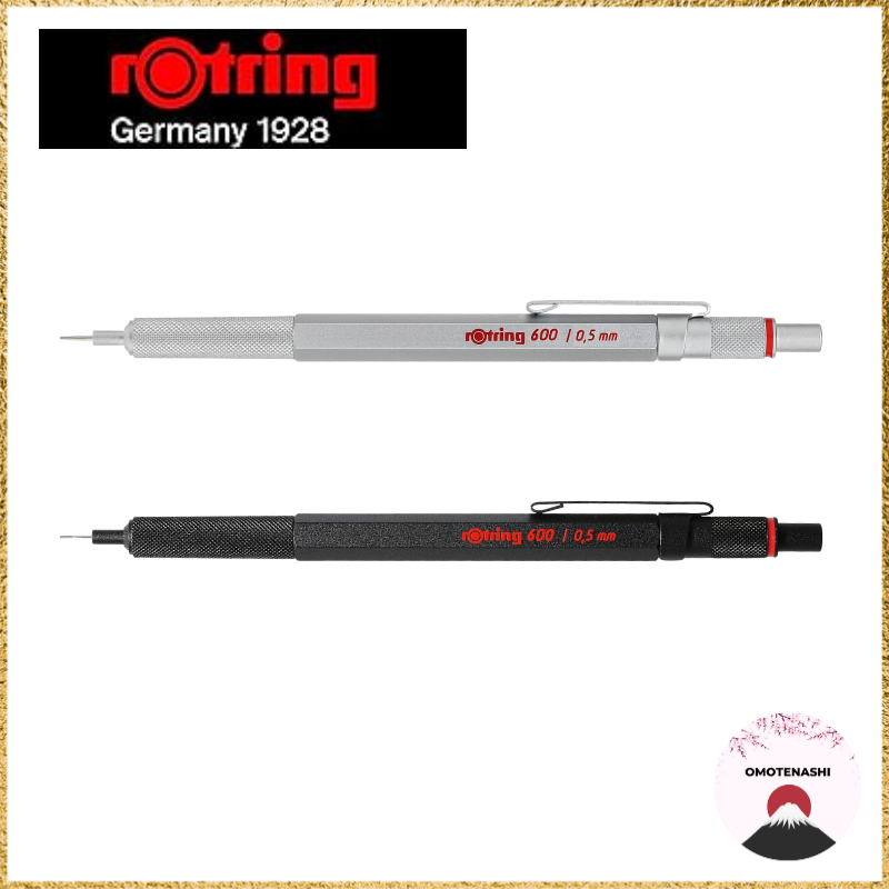 Rotring Mechanical Pencil 600 0.5mm, 0.7mm, Black, Silver 1904 [Genuine ...