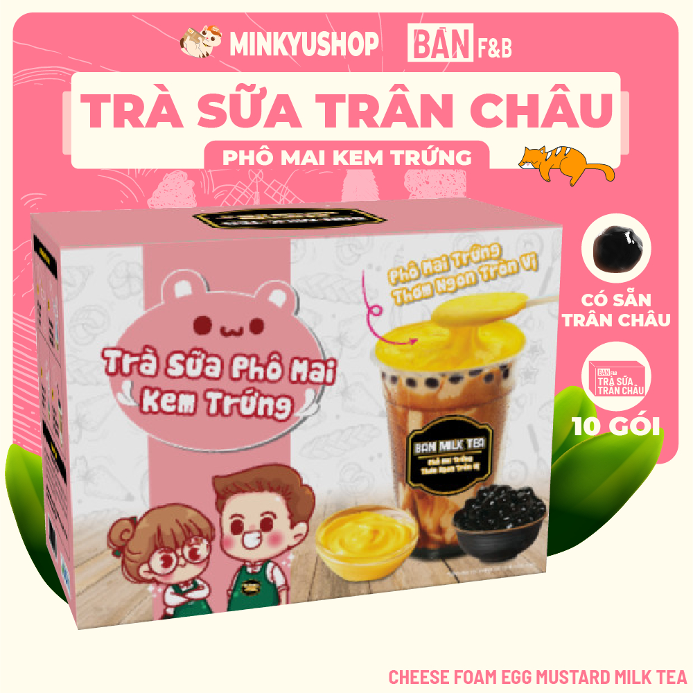[Trà Sữa] Trà Sữa Phô Mai Kem Trứng Tự Pha Kèm Trân Châu Thơm Ngon Tròn Vị 6 Set Hộp 312g ...