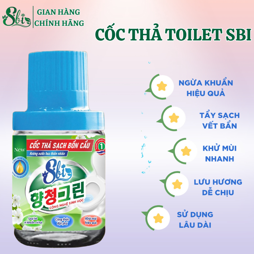 Cốc Thả Bồn Cầu Sbi 400G, giúp khử mùi hôi trong toilet, ố vàng toilet ...