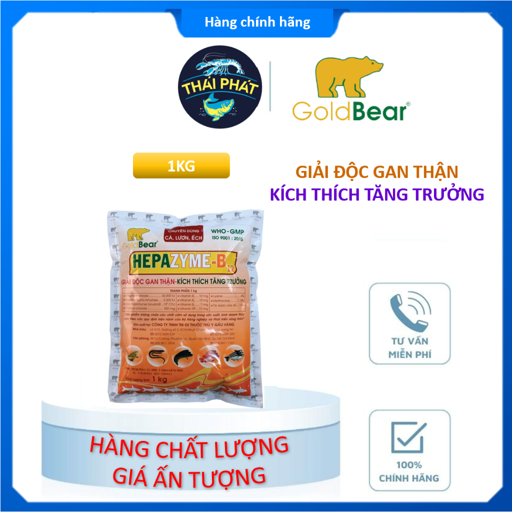 HEPAZYME-B12 gói 1 KG - Giải độc gan thận, Kích thích tăng trưởng ...