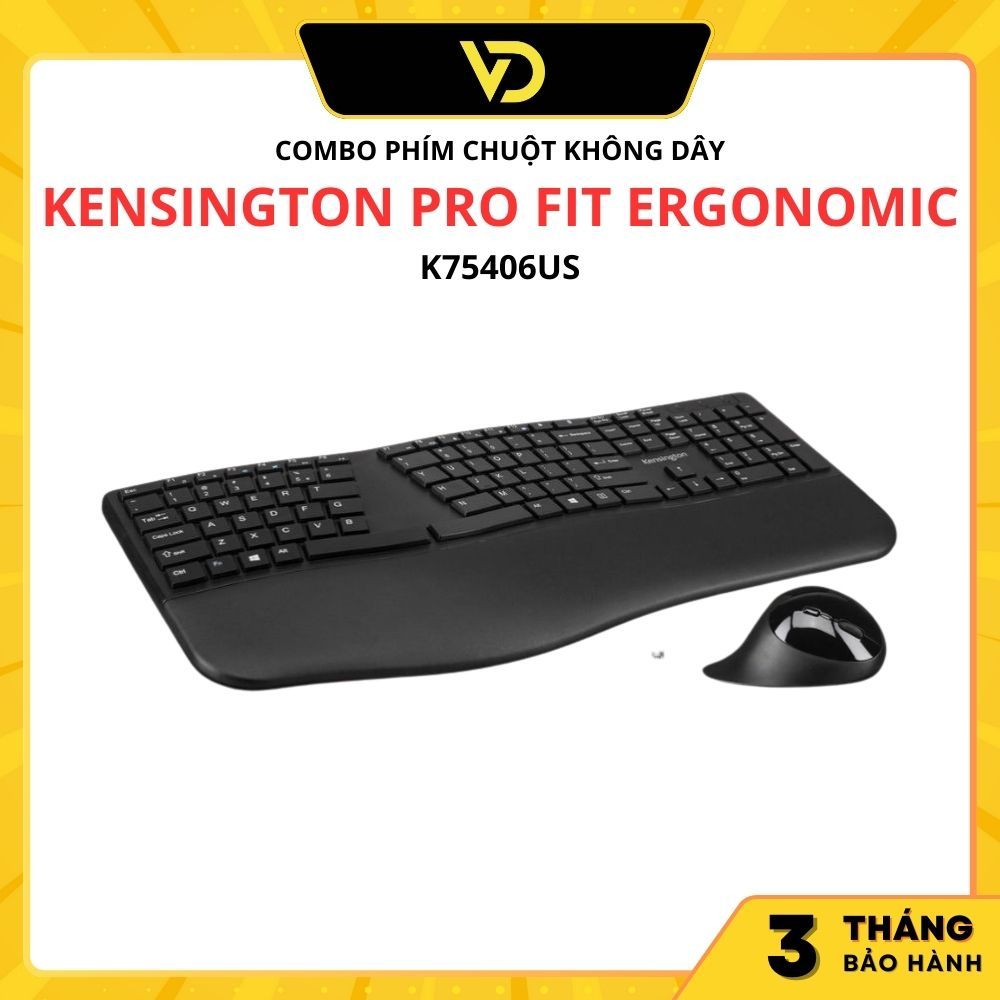 COMBO PHÍM CHUỘT KHÔNG DÂY KENSINGTON PRO FIT ERGONOMIC K75406US ...