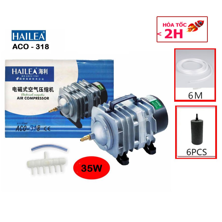 Máy sủi khí Hailea ACO 318 ( Resun ACO 003) 35W Cho bể cá cảnh, hồ koi, bể hải sản | Shopee Việt Nam