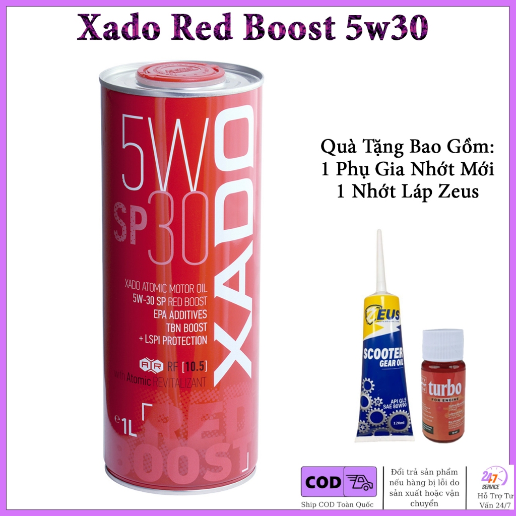 Dầu Nhớt Dành Cho Xe Tay Ga Xado Atomic 5W30 Red Boost - Tặng Kèm 1 Láp Zeus Và 1 Phụ Gia Nhớt ...