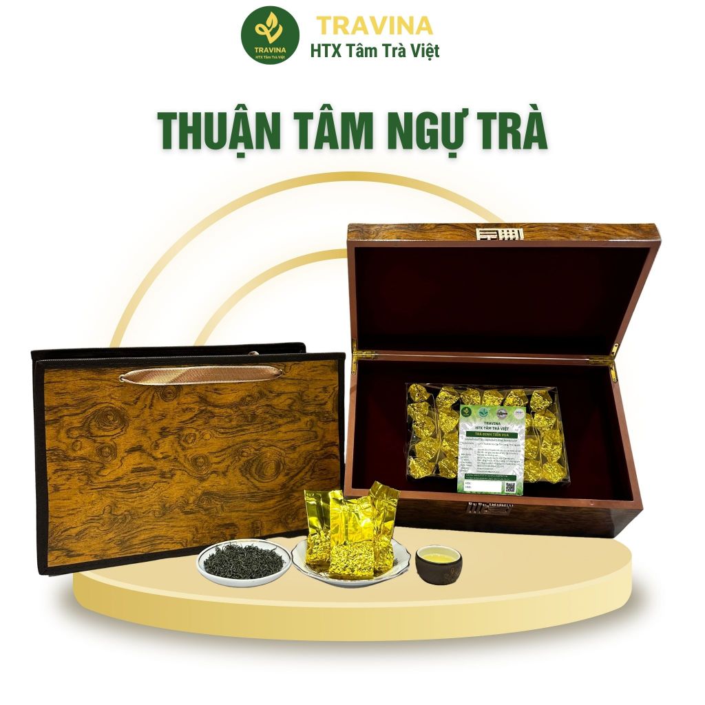 Thuận Tâm Ngự Trà – Travina – Set quà biếu vân gỗ cao cấp – Trà đinh ...