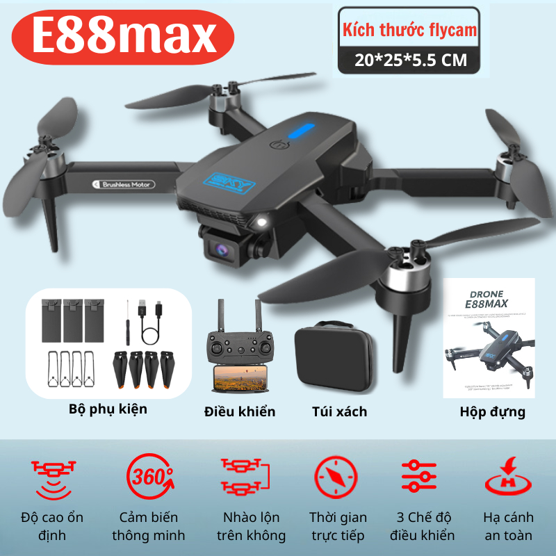 Máy bay camera flycam，E88 Max điều khiển từ xa quay phim, mini giá rẻ ...