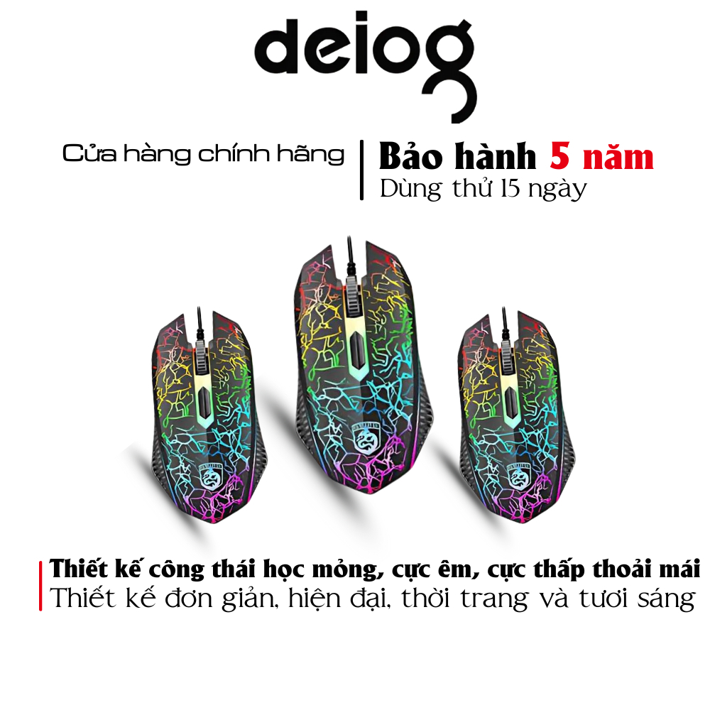 Chuột Gaming PC Laptop có dây Deiog A1 DPI 1600dpi phù hợp cho kết nối ...