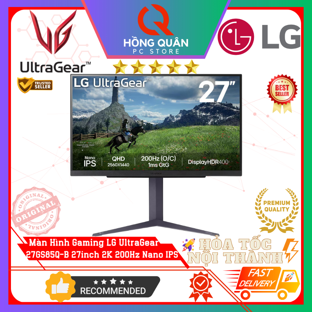 Màn Hình LG UltraGear 27GS85Q-B 27inch Nano IPS 2K 200Hz G-Sync HDR10 1ms GtG New - Hàng Chính ...