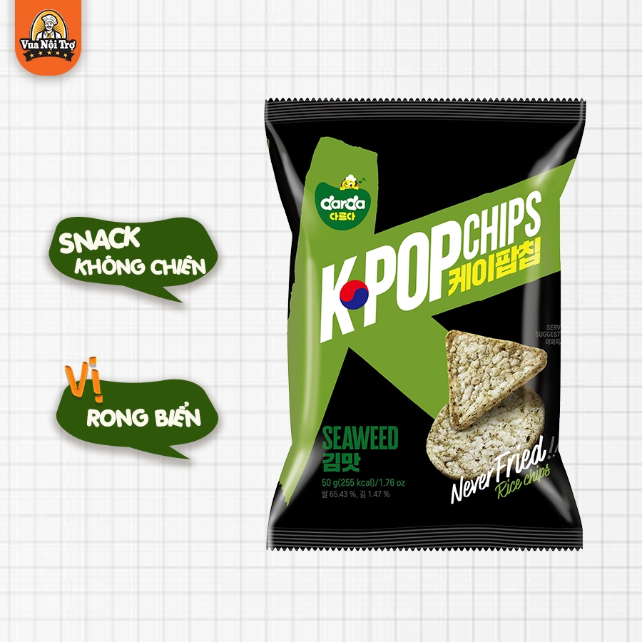 Bánh snack không chiên vị rong biển K-popchips Darda (50g) | Shopee ...