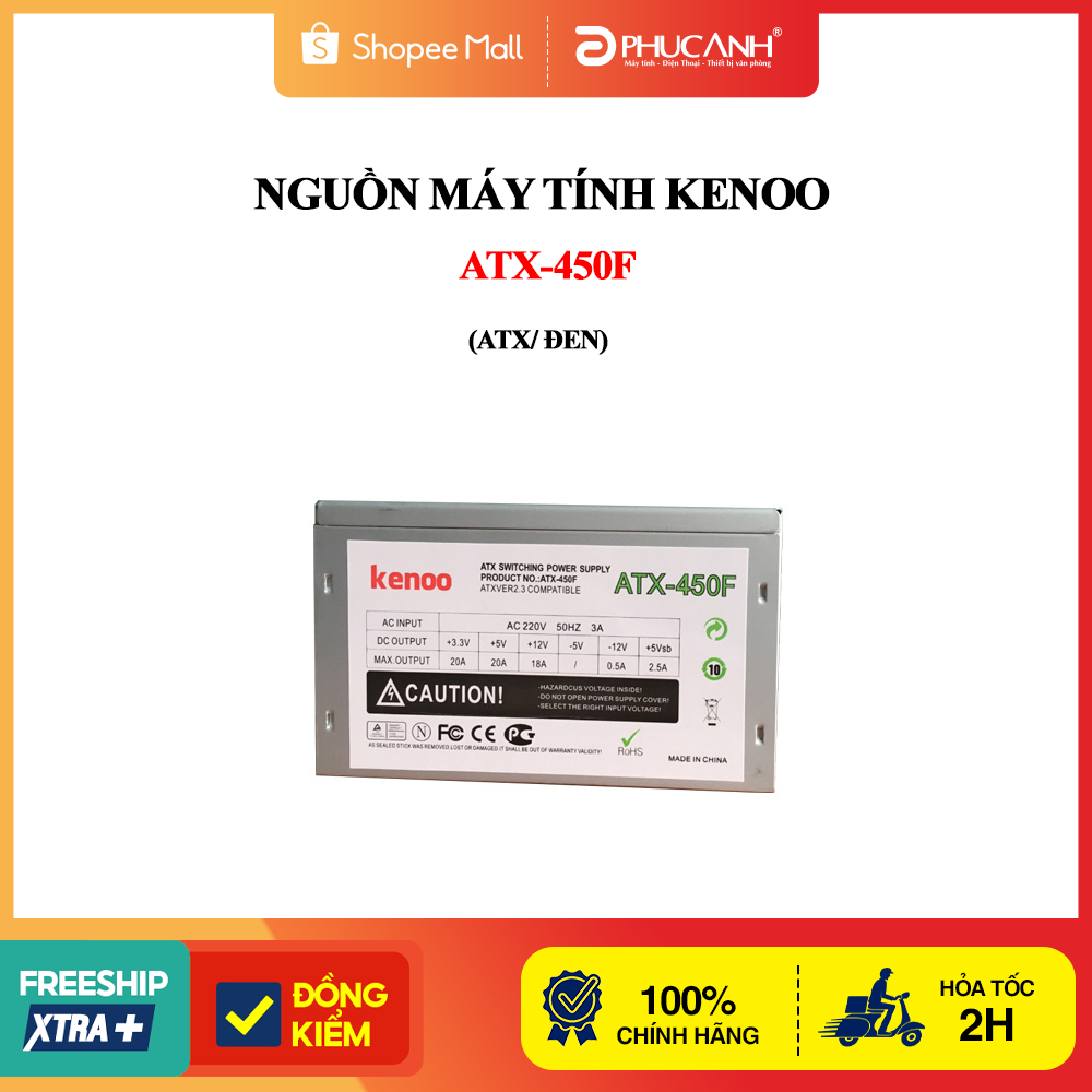 Nguồn máy tính KENOO ATX-450F (ATX/ Đen) | Shopee Việt Nam