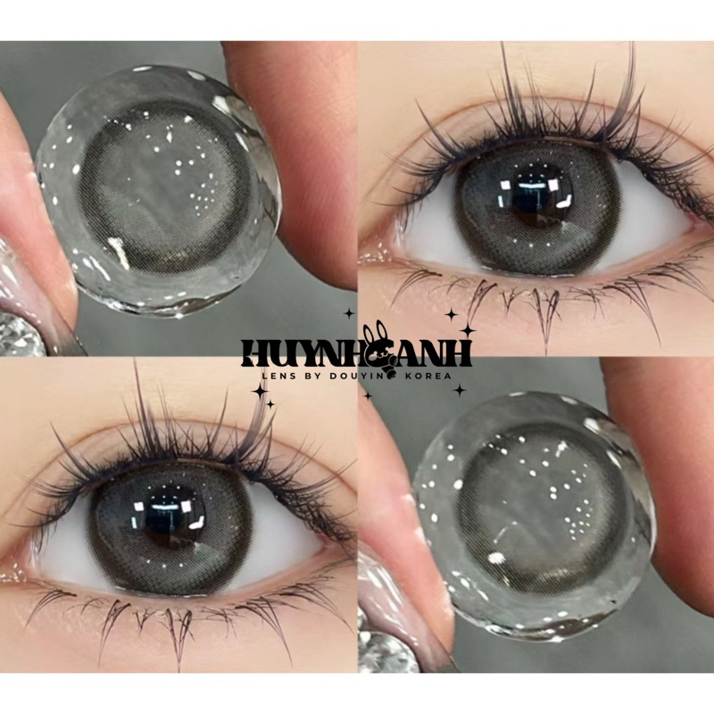 [CÓ CẬN] Lens Mắt Kính Áp Tròng xám xám tây tự nhiên đơn giản viền xám ...