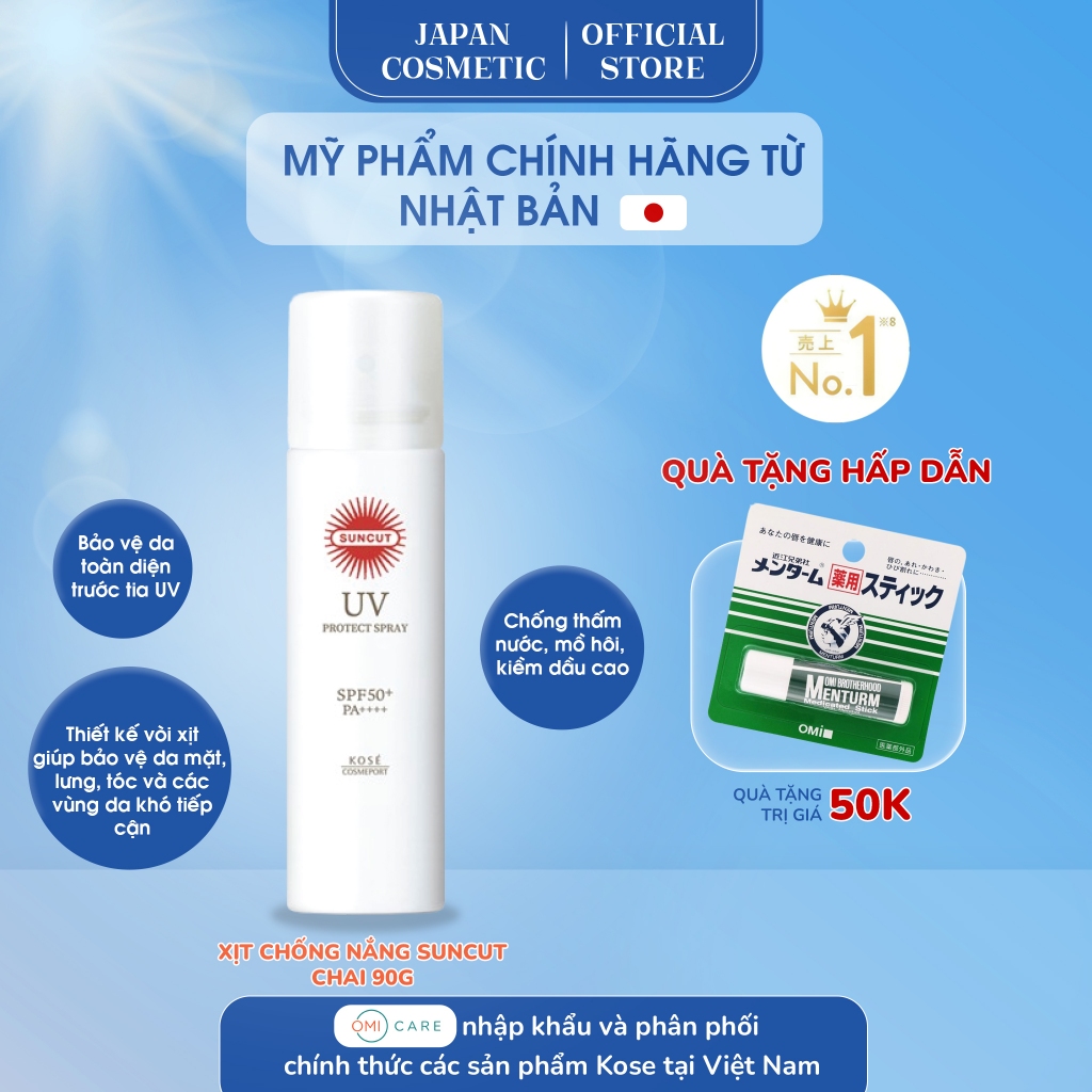 Xịt Chống Nắng Bảo Vệ Da Và Tóc Suncut Kosé Uv Protect Spray Nhật Bản (Chai 90G) | Shopee Việt Nam