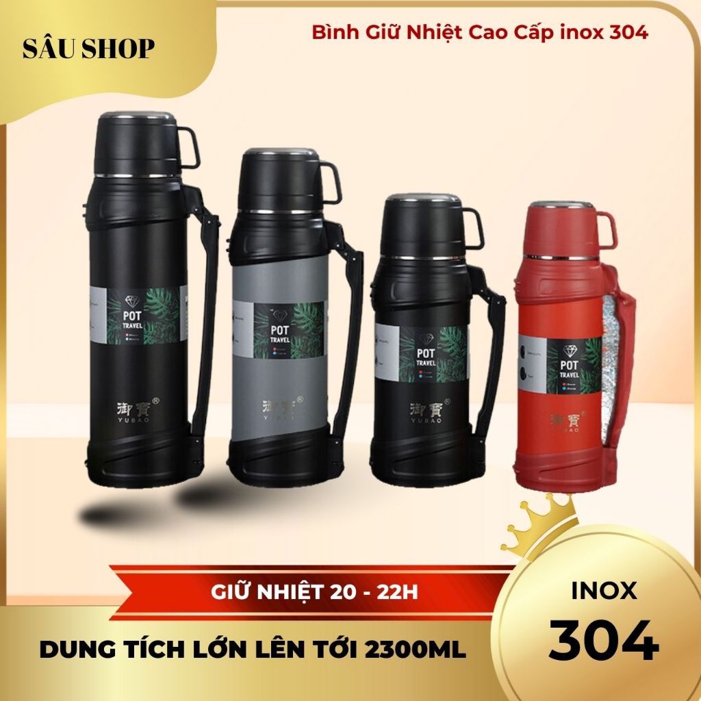 Bình Nước Giữ Nhiệt Dung Tích 1200ml,1600ml,2000ml,2300ml , Bình Nước Cao Cấp Inox 304 Giữ Nhiệt ...