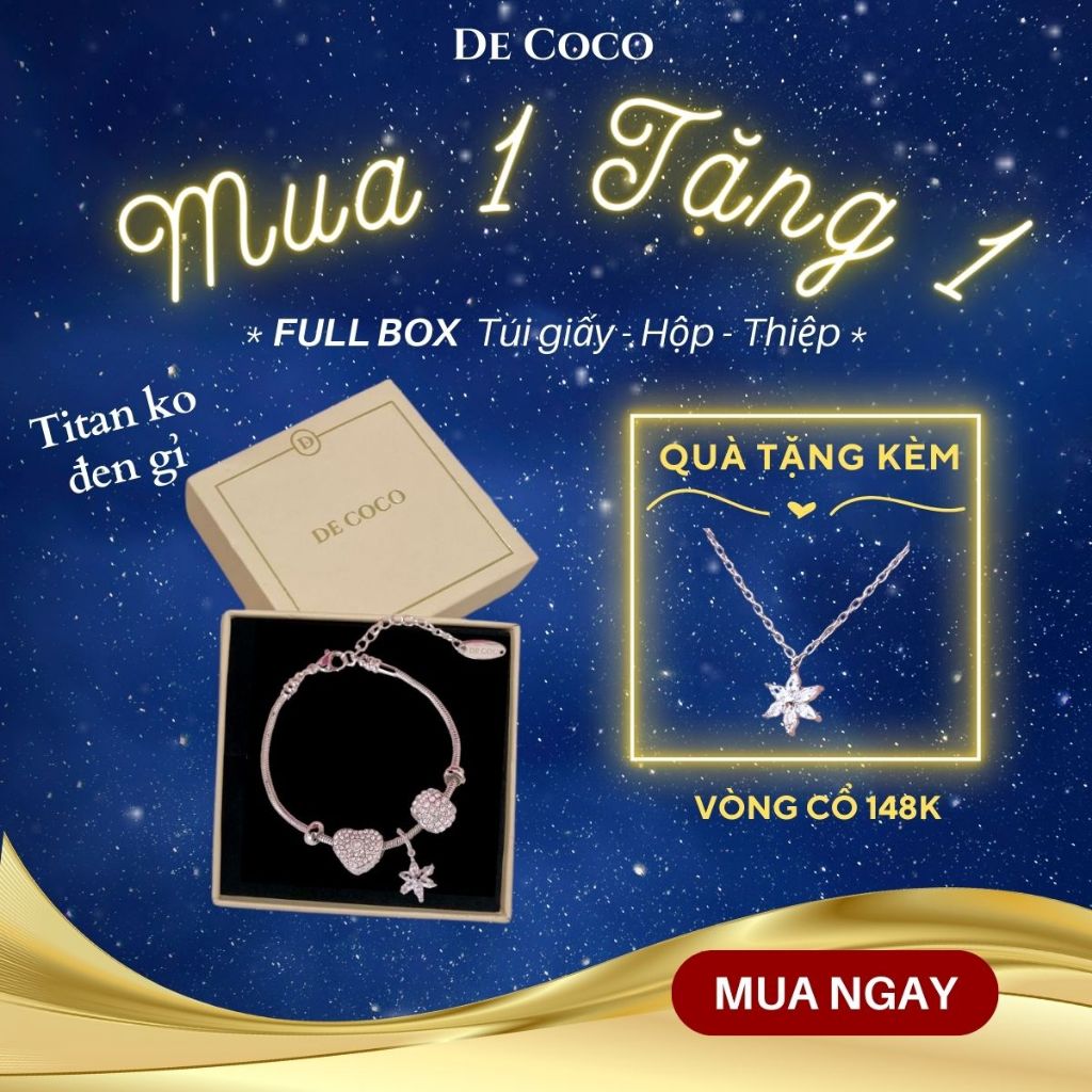 [MUA 1 TẶNG 1 VÒNG CỔ DAISY] Vòng tay nữ De Coco Charmy Lumi Trắng (kèm Túi giấy + Hộp + Thiệp ...