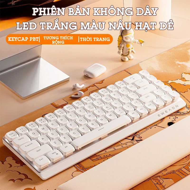 Bàn phím cơ 3 mode low profile Eweadn MK68 led trắng 20 chế độ , red ...