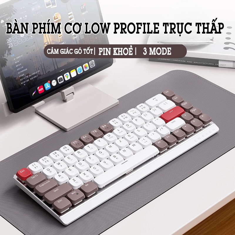 Bàn phím cơ 3 mode low profile Eweadn MK68 led trắng 20 chế độ , red ...