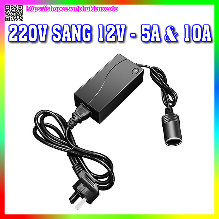 Bộ Adapter Chuyển đổi Nguồn điện Ac 220v Sang 12v 5a 60w Cz60w đầu Tẩu