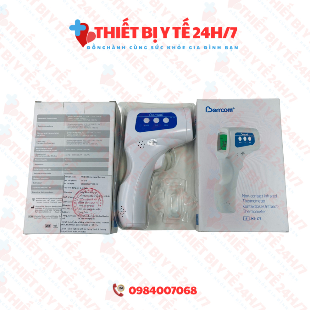[Chính Hãng] Nhiệt kế hồng ngoại đo trán BERRCOM JXB-178 | Shopee Việt Nam