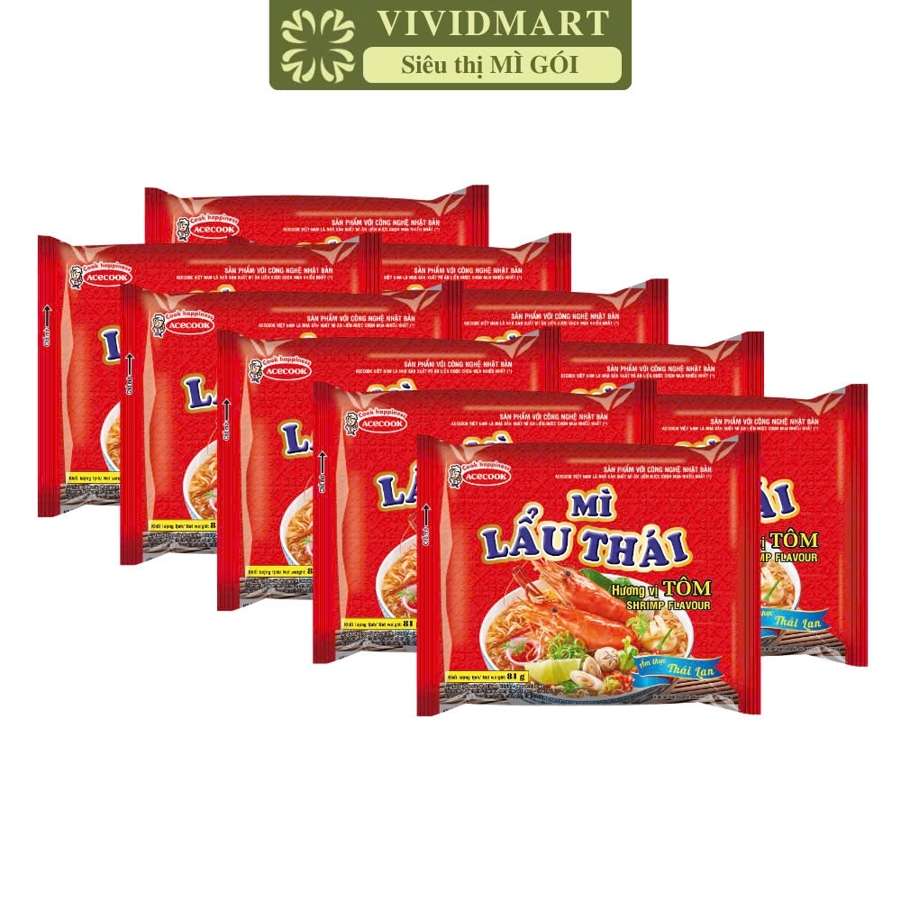 [SET10GÓI]-ACECOOK- Mì lẩu Thái Tôm, Mì ăn liền lẩu thái Tôm, Mì lẩu ...