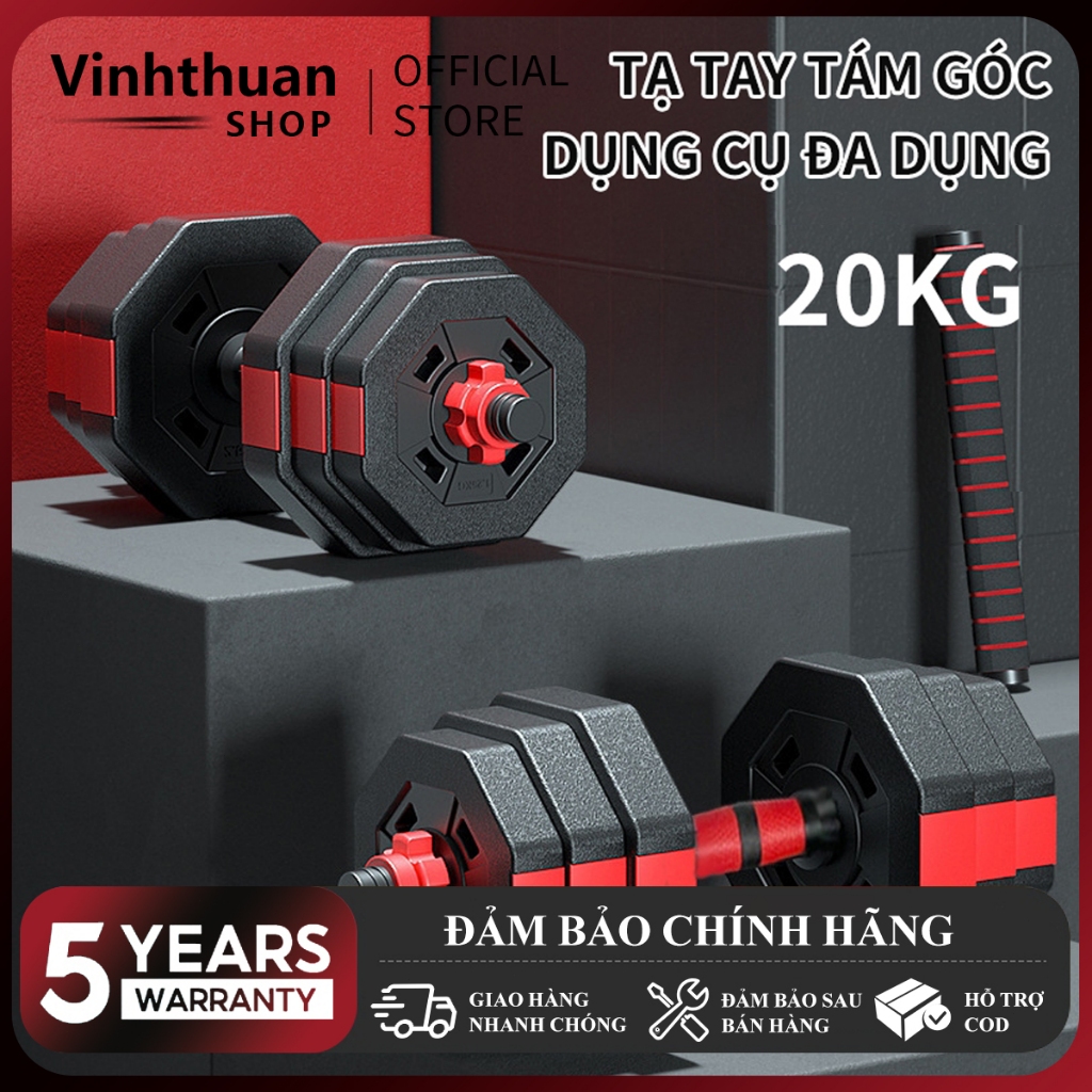Tạ tay, 20KG(10KG*2)Đẩy tạ, thiết bị gia dụng thể dục nam, PVC+ABS Chất liệu | Shopee Việt Nam