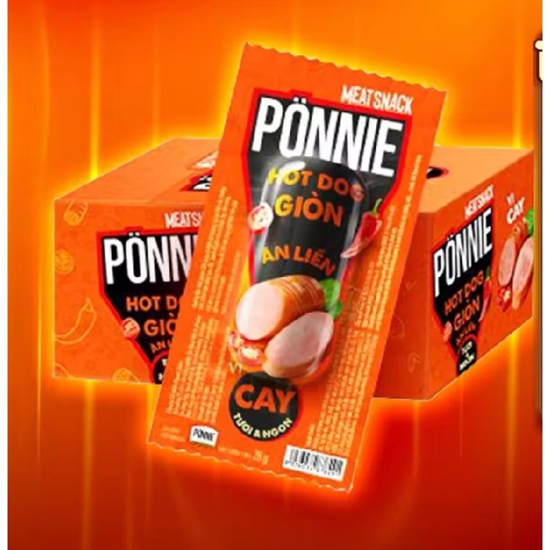 [HSD 02/2025] Xúc xích Ponie giòn ăn liền vị cay hộp 20 cây × 28G ...