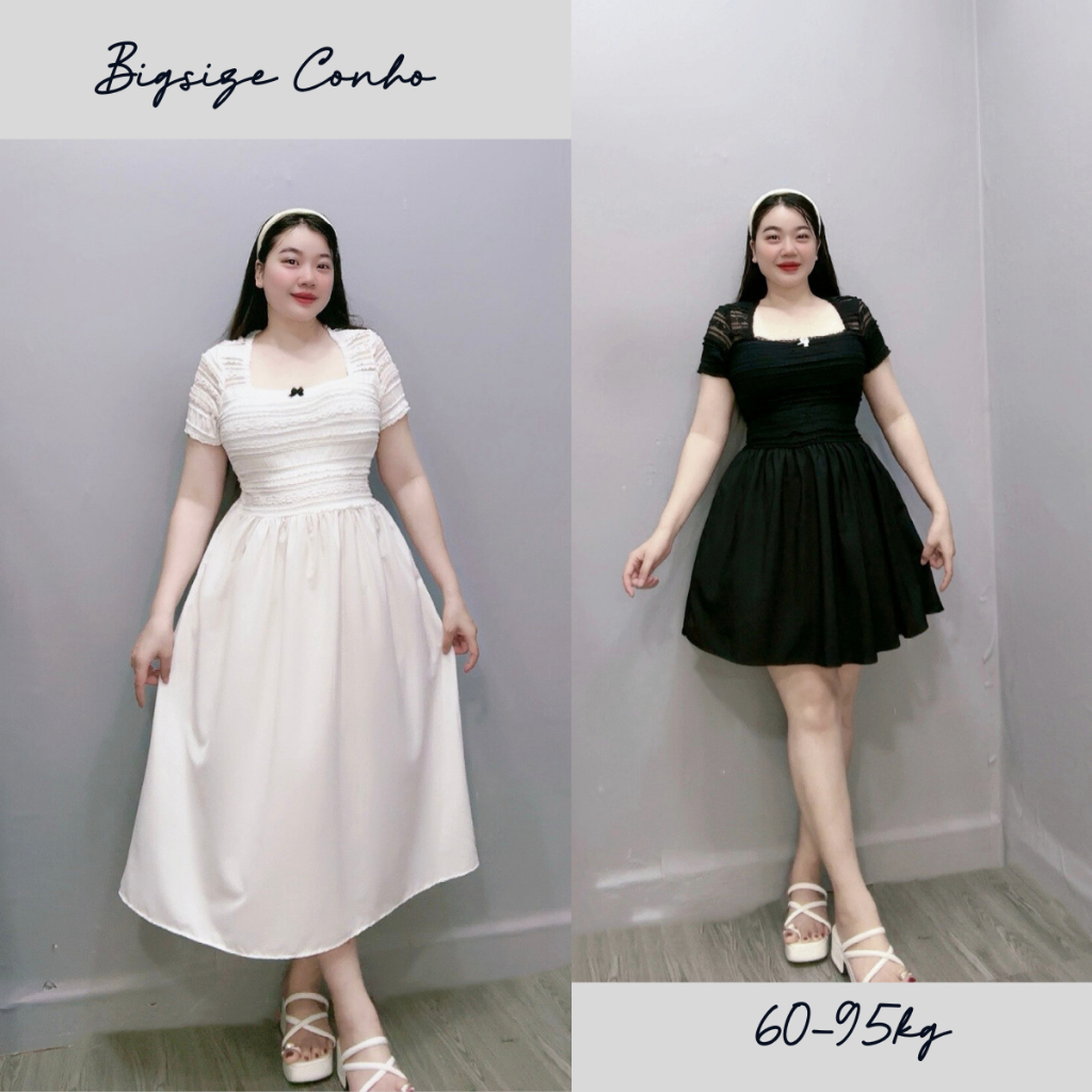 Đầm Ren Big Size Nữ Nơ Xinh Dáng Xòe Xinh Xắn Cho Các Nàng Chubby 60-95kg G673+G674 | Shopee ...