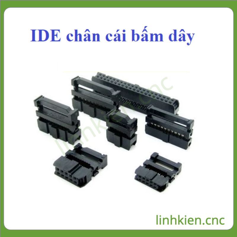Đầu Bấm kẹp cáp IDC 2.54MM 6P/8P/10P/14P/16P/20P/24P/30P/34P/40P/50P IDE 10 chân đực thẳng cong ...