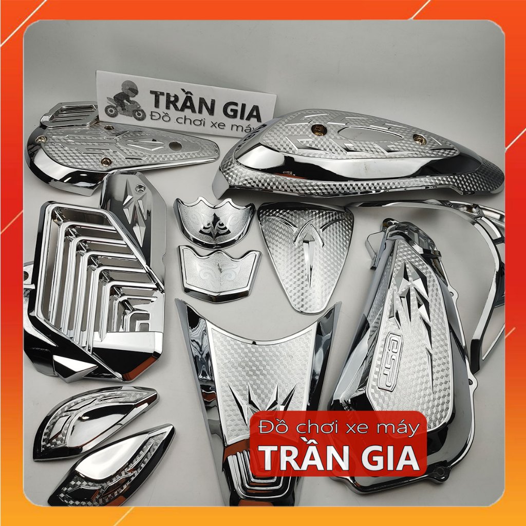 Combo full phụ kiện xi crom gắn xe SH MODE năm 2020 2021 2022 2023 2024 ...