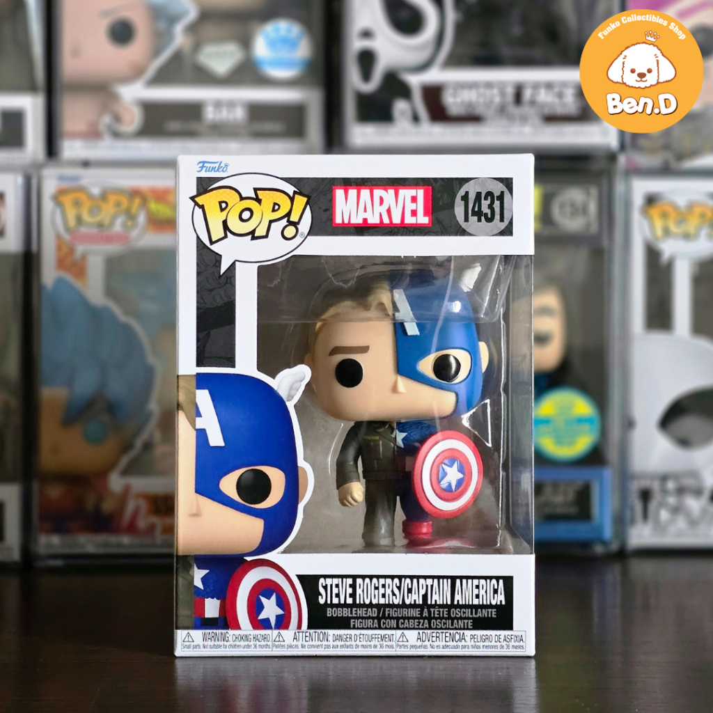 Mô hình chính hãng Funko POP! Marvel: Split - Steve Rogers/Captain ...