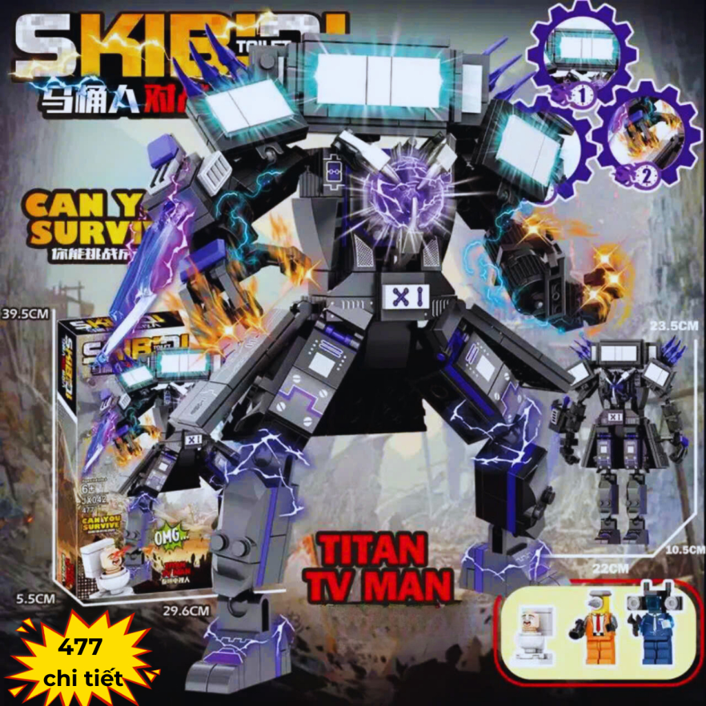 Skibidi Toilet, đồ chơi lắp ráp mô hình Titan Camera Man- Red Devil ...