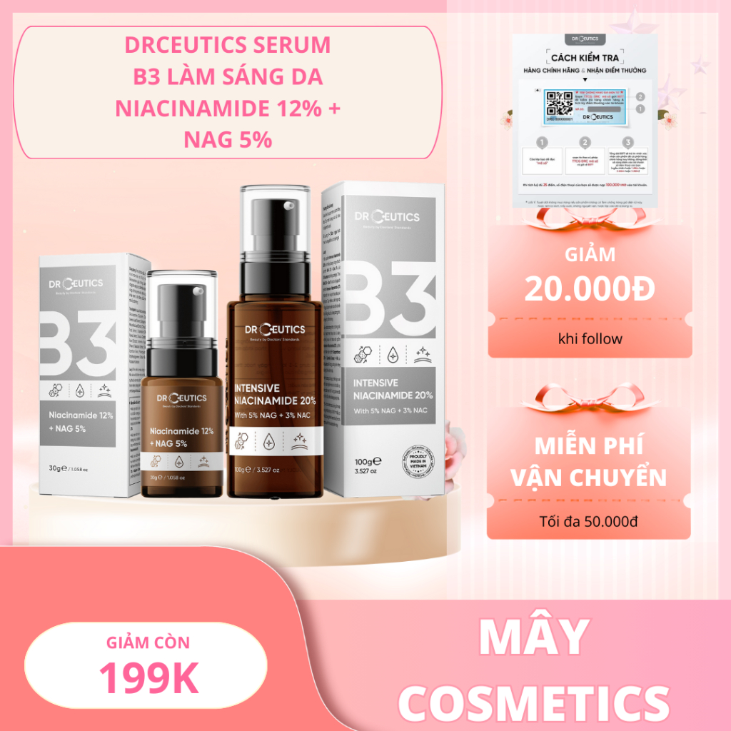 Serum DrCeutics B3 Làm sáng da NIACINAMIDE 12% + NAG 5% | Shopee Việt Nam