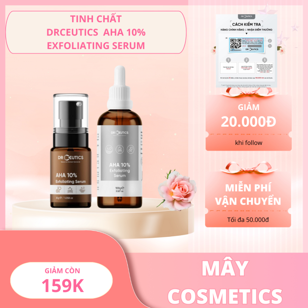 Tinh Chất DrCeutics Tẩy Da Chết Làm Sáng Da AHA 10% Exfoliating Serum | Shopee Việt Nam