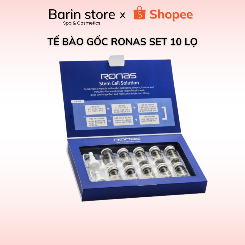 Tinh Chất Tế Bào Gốc Ronas Hàn Quốc | Hộp 10 Lọ 5ml Giúp Dưỡng Da Trắng Sáng Căng Bóng | Có Tem ...