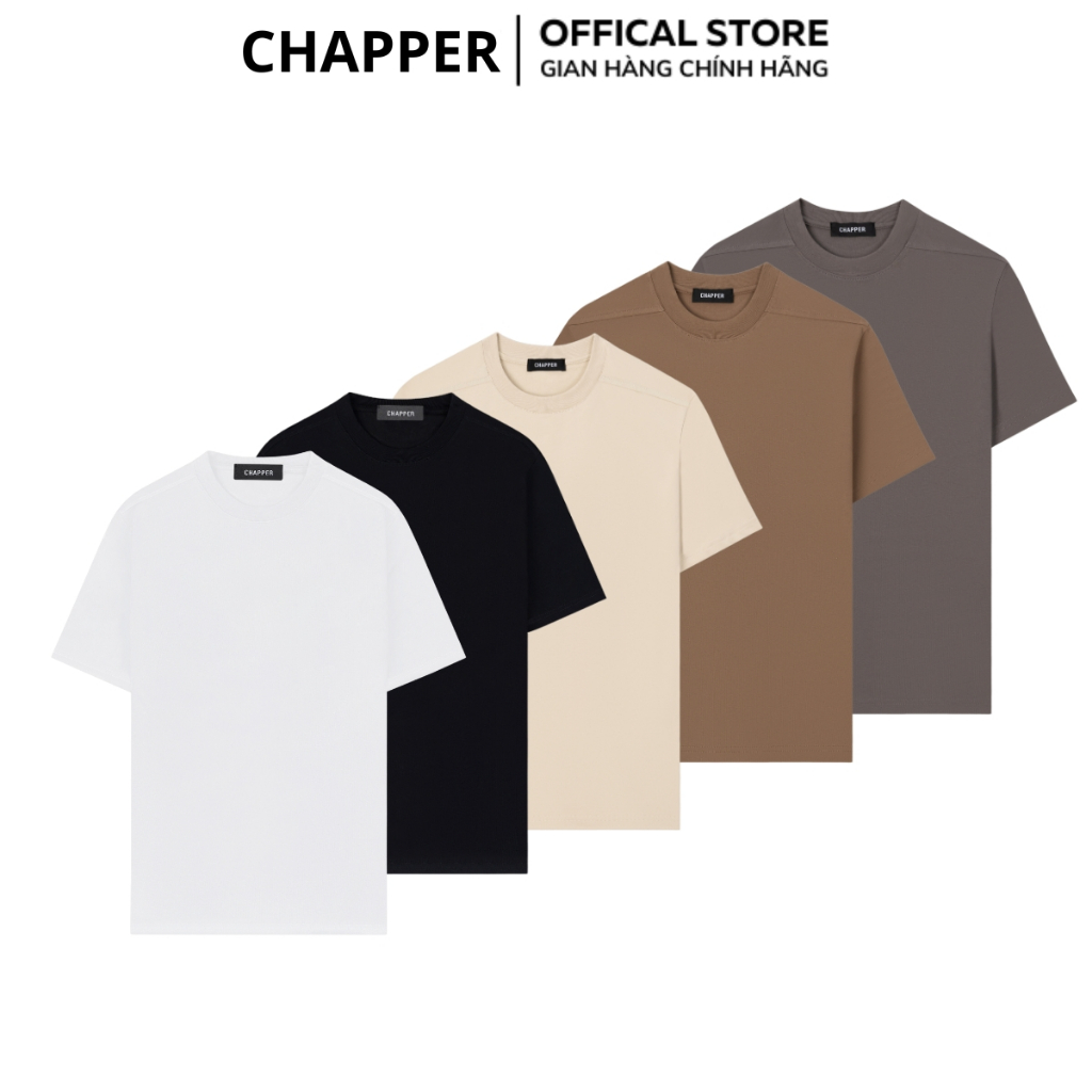 Áo thun nam CHAPPER cổ tròn vai chéo trước form Regular, vải 260gsm ...