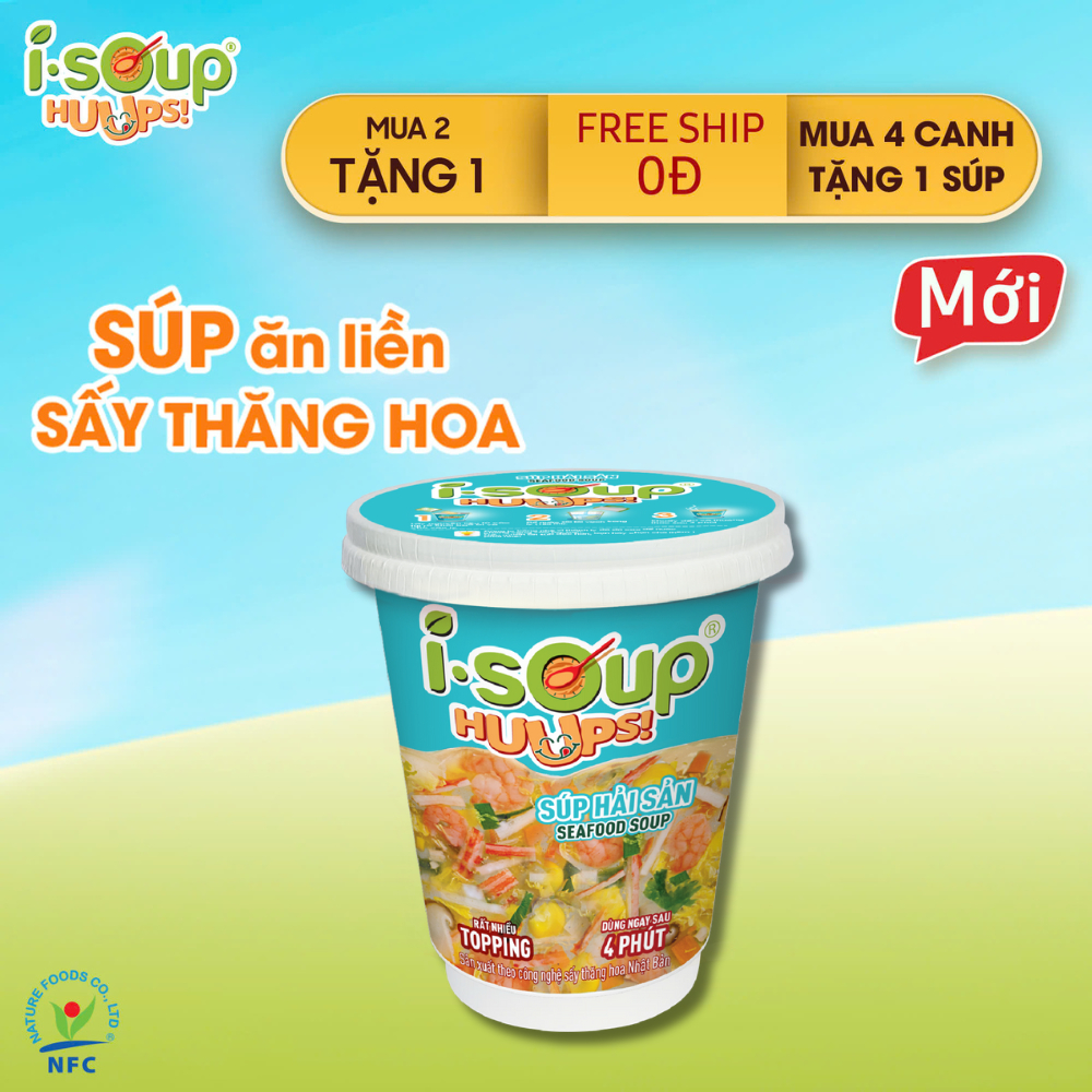 Súp Hải Sản Ăn Liền ISOUP HUUPS! Hũ 14G - Súp Ăn Liền Sấy Thăng Hoa ...
