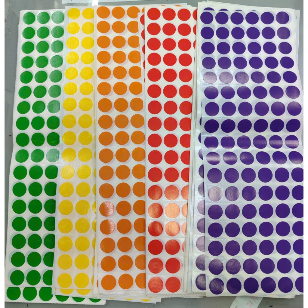 Tờ 100 tem nhãn dán decal hình tròn các size 10mm,15mm,20mm, 30mm ...