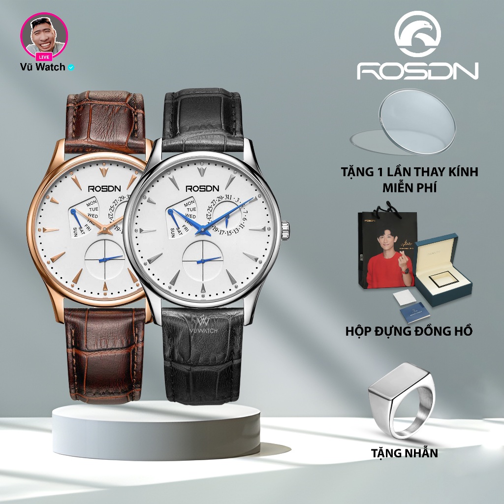 Đồng Hồ Nam ROSDN 3188 | Tặng 1 lần thay kính | Shopee Việt Nam