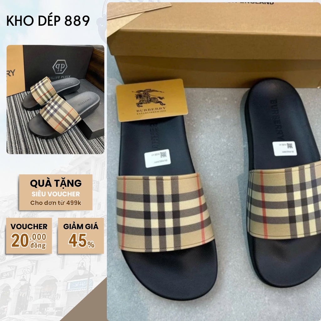 Dép BBR nam nữ đế làm từ cao su non đi êm chân, Dép quai ngang nam kẻ ...