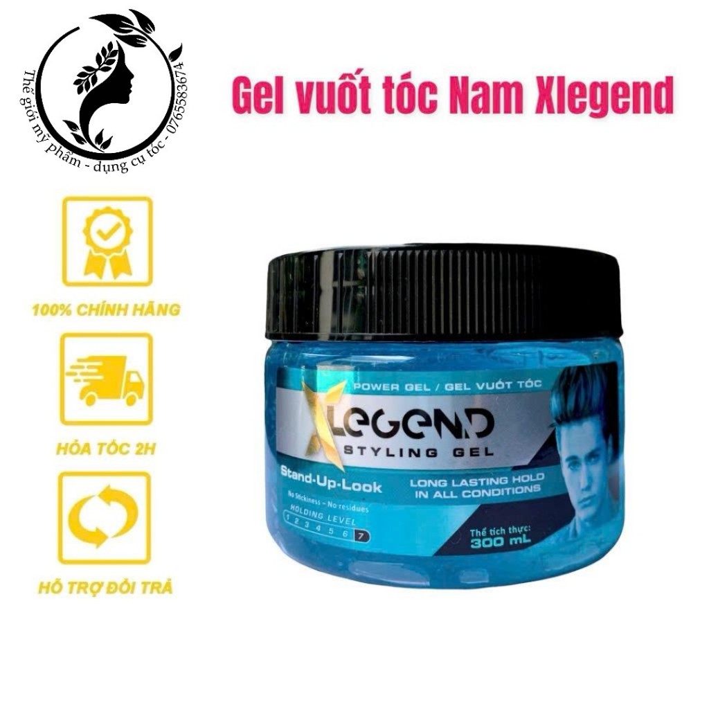 Gel vuốt tóc Nam Xlegend 300ml giúp tạo và giữ nếp suốt 24 giờ bất chấp mọi loại mũ bảo hiểm ...