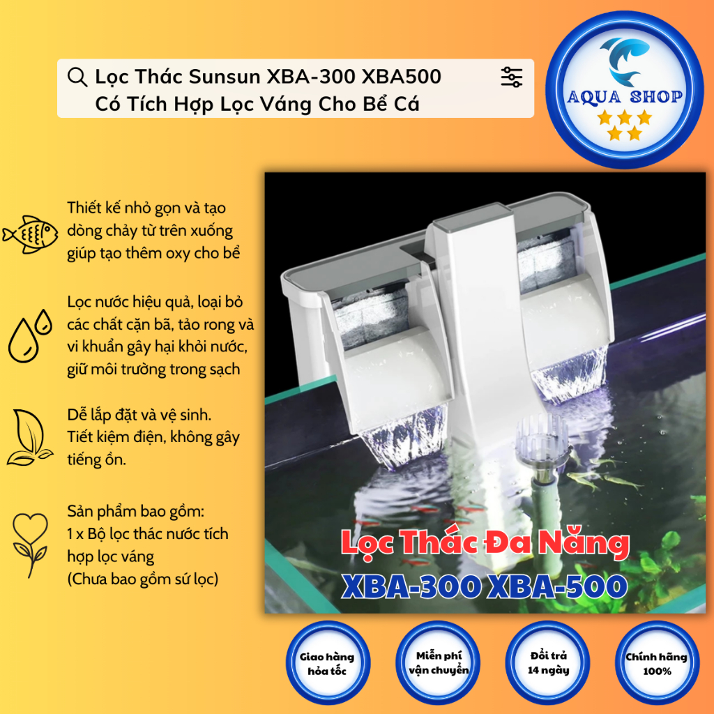 Lọc Thác Sunsun XBA-300 XBA500 Có Tích Hợp Lọc Váng Cho Bể Cá | Shopee Việt Nam