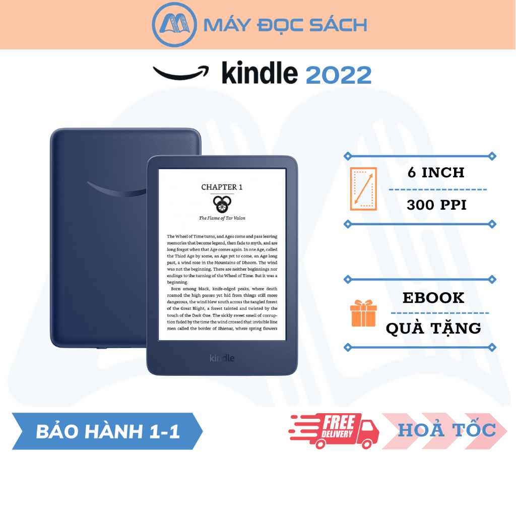 Máy đọc sách New Kindle 2022 | Thế hệ 11 | 16GB | BLACK/DENIM | Shopee ...