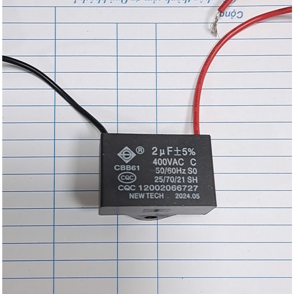 Tụ 2mF Quạt treo, quạt bàn , cây, Tụ 2.2MF quạt trần 3 cánh, Điện cơ thống nhất chính hãng ...
