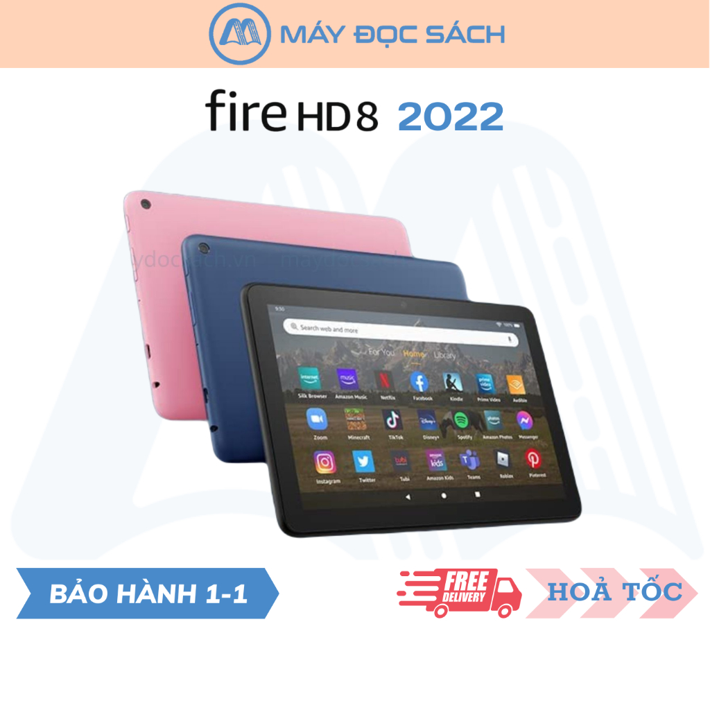Máy tính bảng Kindle Fire HD 8 2022 | 8inch | 2/32GB | Chip 6 nhân 2.0GHz | Shopee Việt Nam