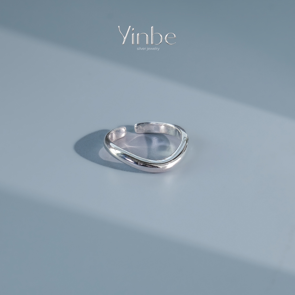 Nhẫn Bạc Nữ Wave Yinbe Silver, Nhẫn Nữ Bạc s925 Freesize Thiết Kế Mảnh Có Đường Cong Mềm Mại Như ...