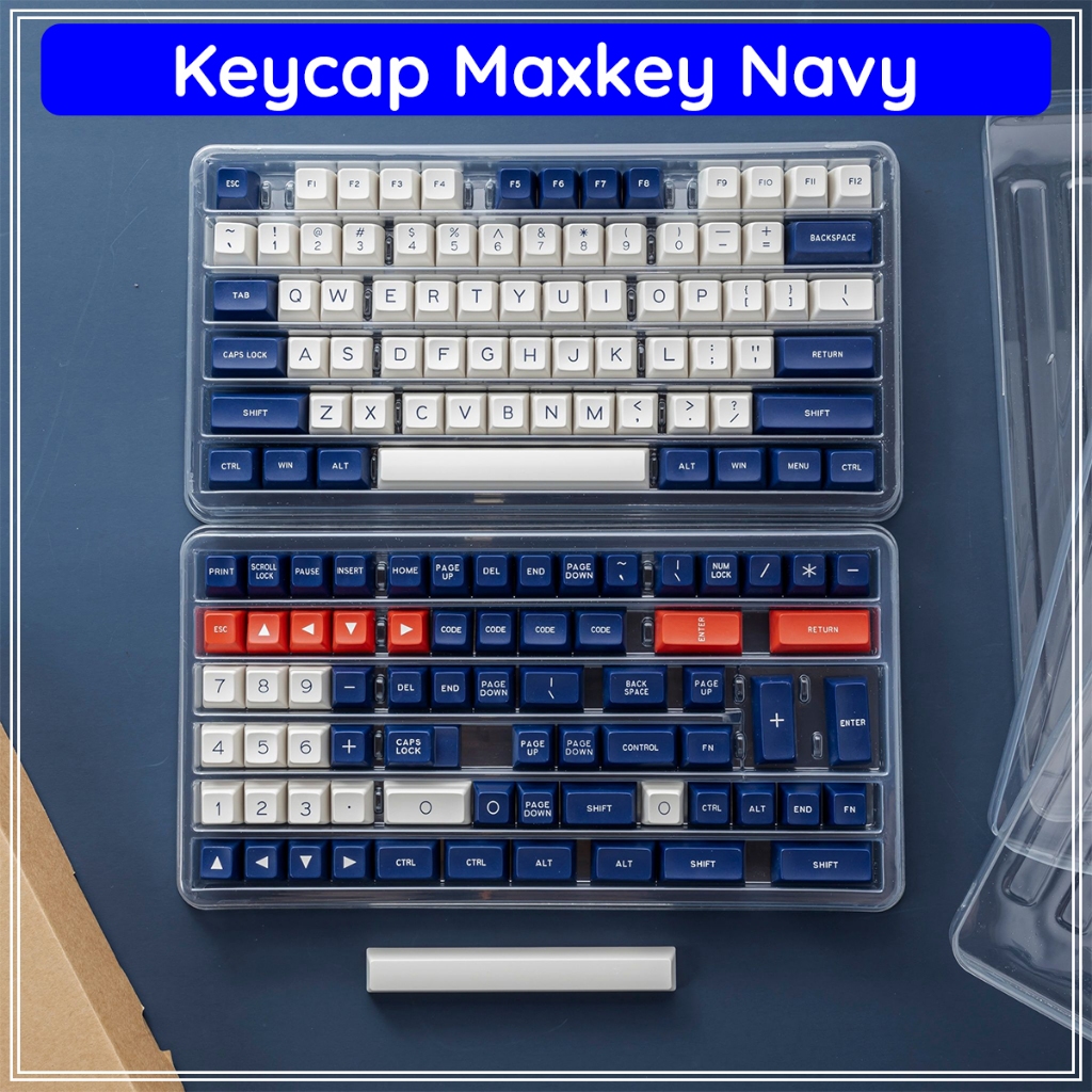 Keycap Maxkey Navy 3 khay nhựa dày Abs Doubleshot SA | Shopee Việt Nam