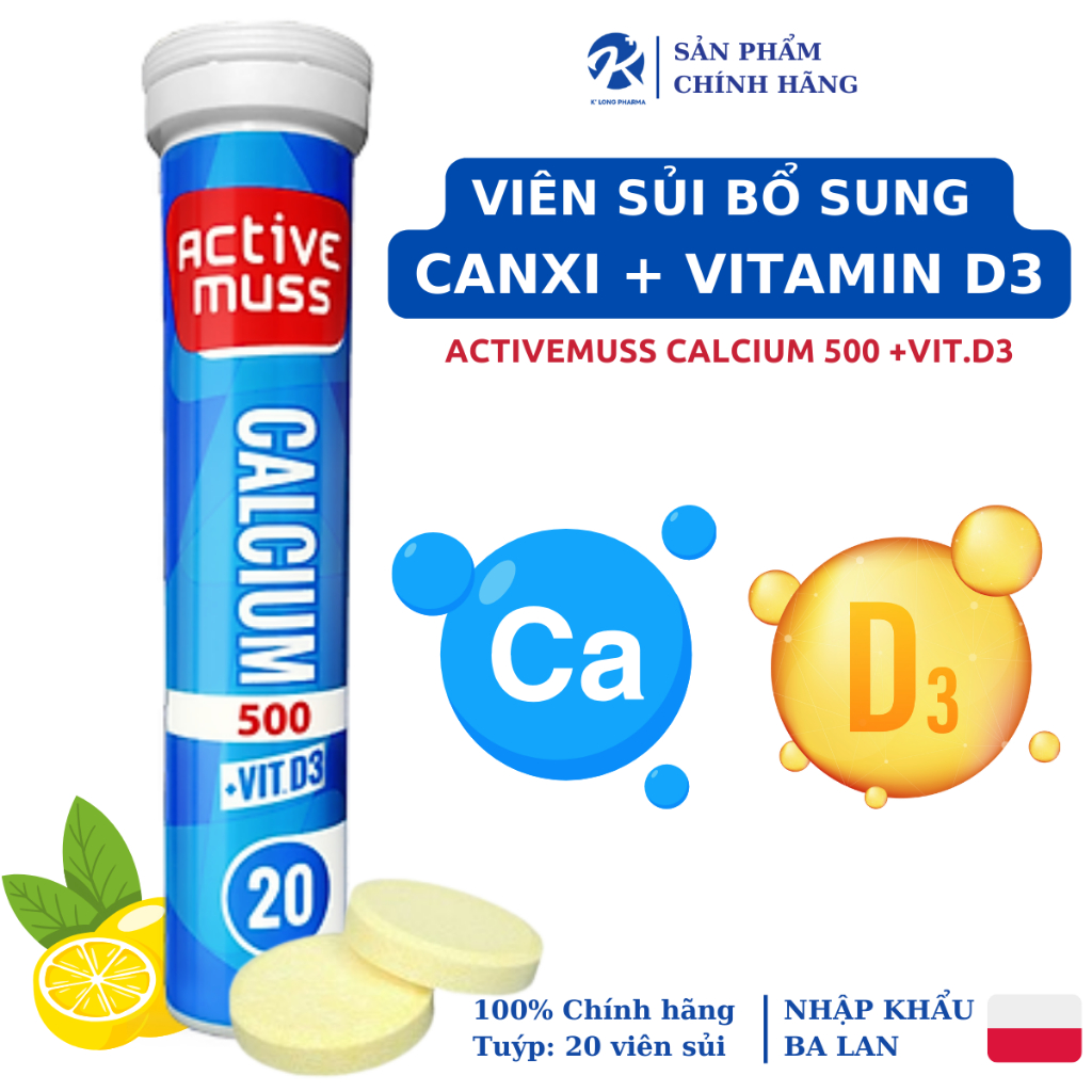 Viên Sủi Bổ Sung Canxi Vitamin D3 Calcium 500 + Vit.D3 Giảm Nguy Cơ Thiếu Hụt Canxi Và Loãng ...