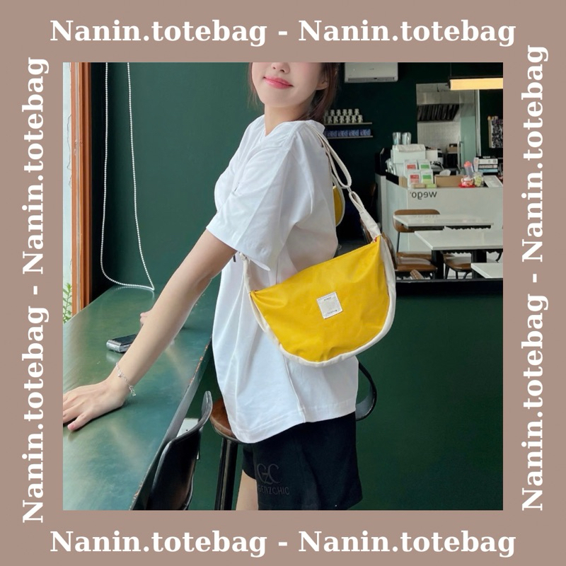 [xả kho] Túi bao tử đeo chéo vải canvas &poly đứng form - NININ VÀNG ...
